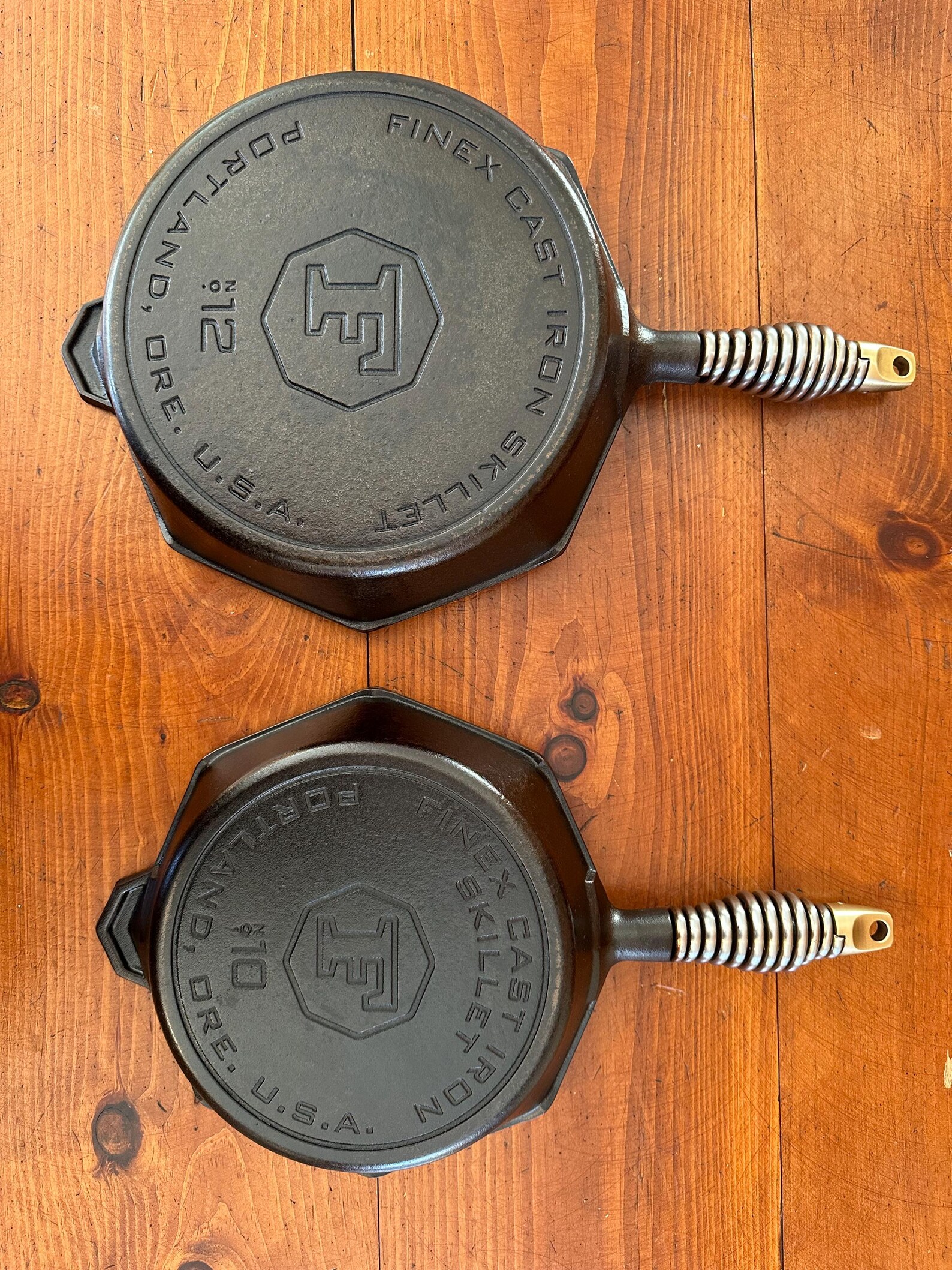 Finex Cast Iron Skillet Set, Finex 12 and Finex 10 With Lids! - Etsy