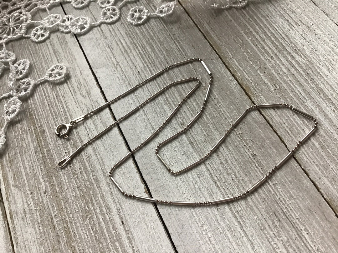 Simple Sterling Silver Dot and Dash Necklace, Silver Layer Necklace ...