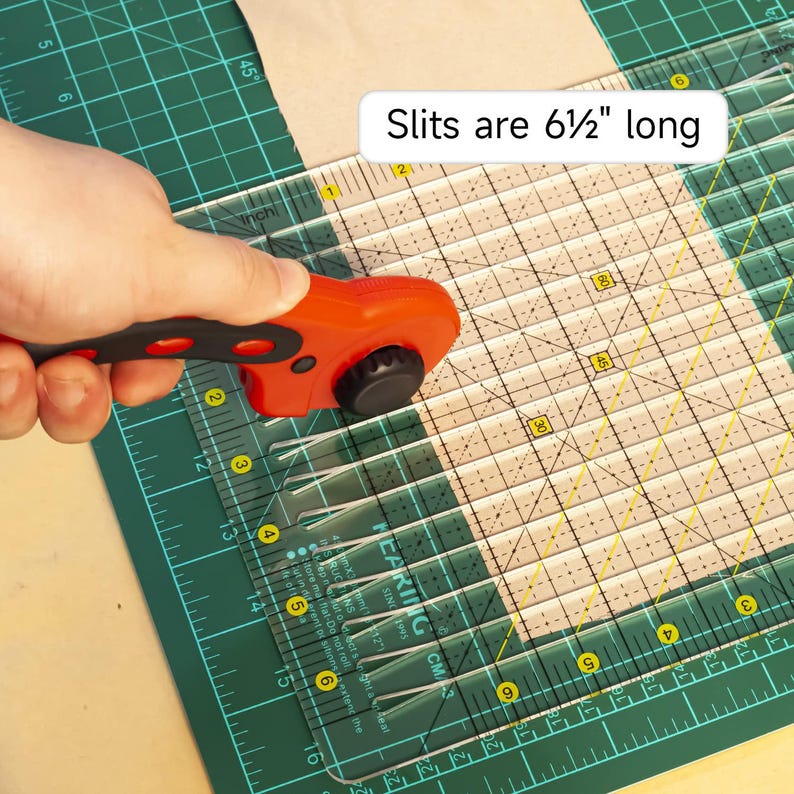 Kearing Slotted Quilting Ruler, Strip & Square Fabric Cutting Tool - Etsy