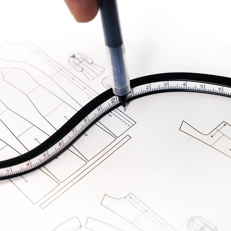 Flexible Curve Ruler: Vinyl Bendable Ruler for Sewing & Garment Design ...