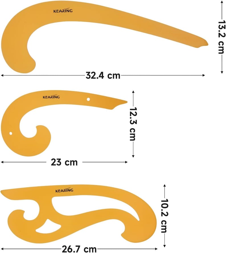 Kearing French Curve Ruler Template: Geometric Drawing Tool - Etsy
