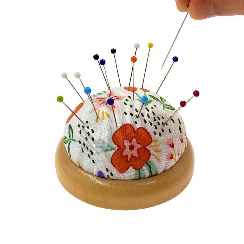 Wooden Pin Cushion, Round Sewing Pin Holder for Quilting & Crafts - 2.8 ...