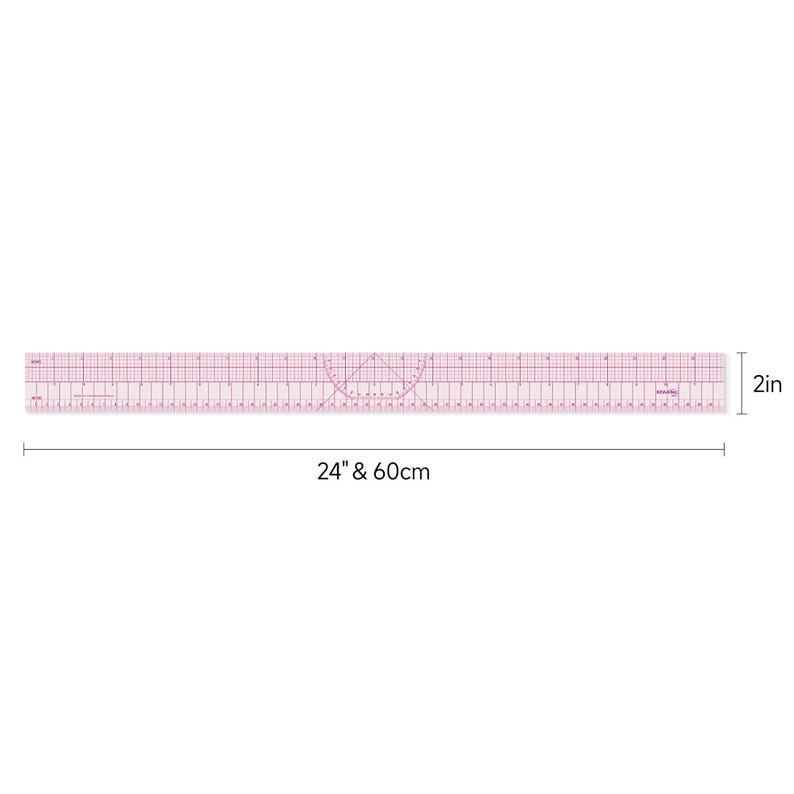 Kearing® Clear Pattern Grading Ruler, Dual Scale Sewing Graph Ruler for ...