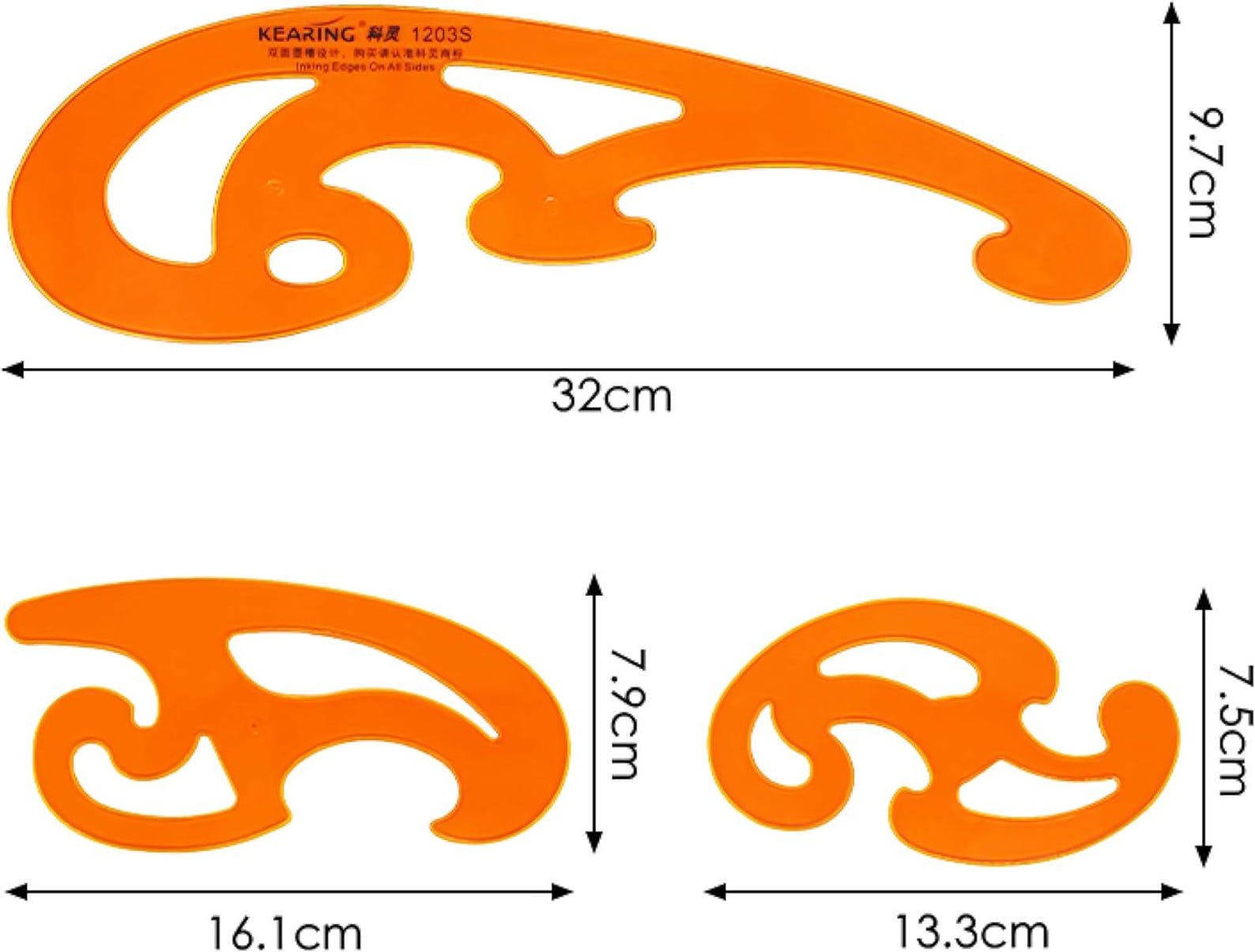 Kearing French Curve Ruler Template, Multifunctional Geometric Drawing ...