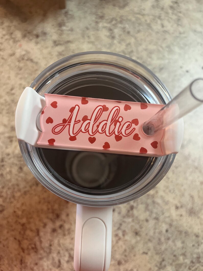 Valentine's Stanley Name Plate, V-day Heart Topper Fits 30oz and 40oz ...