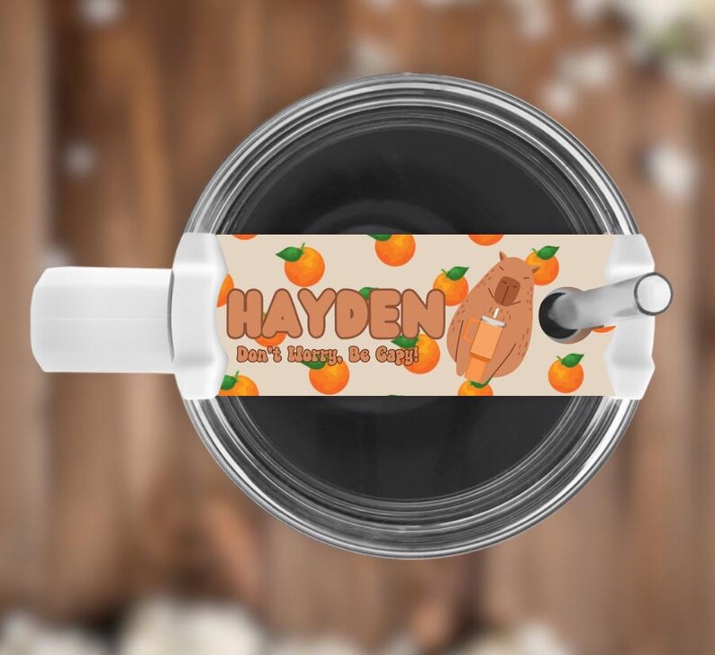 Capybara Stanley Name Plate, Personalized Tumbler Topper, Cute Cup ...