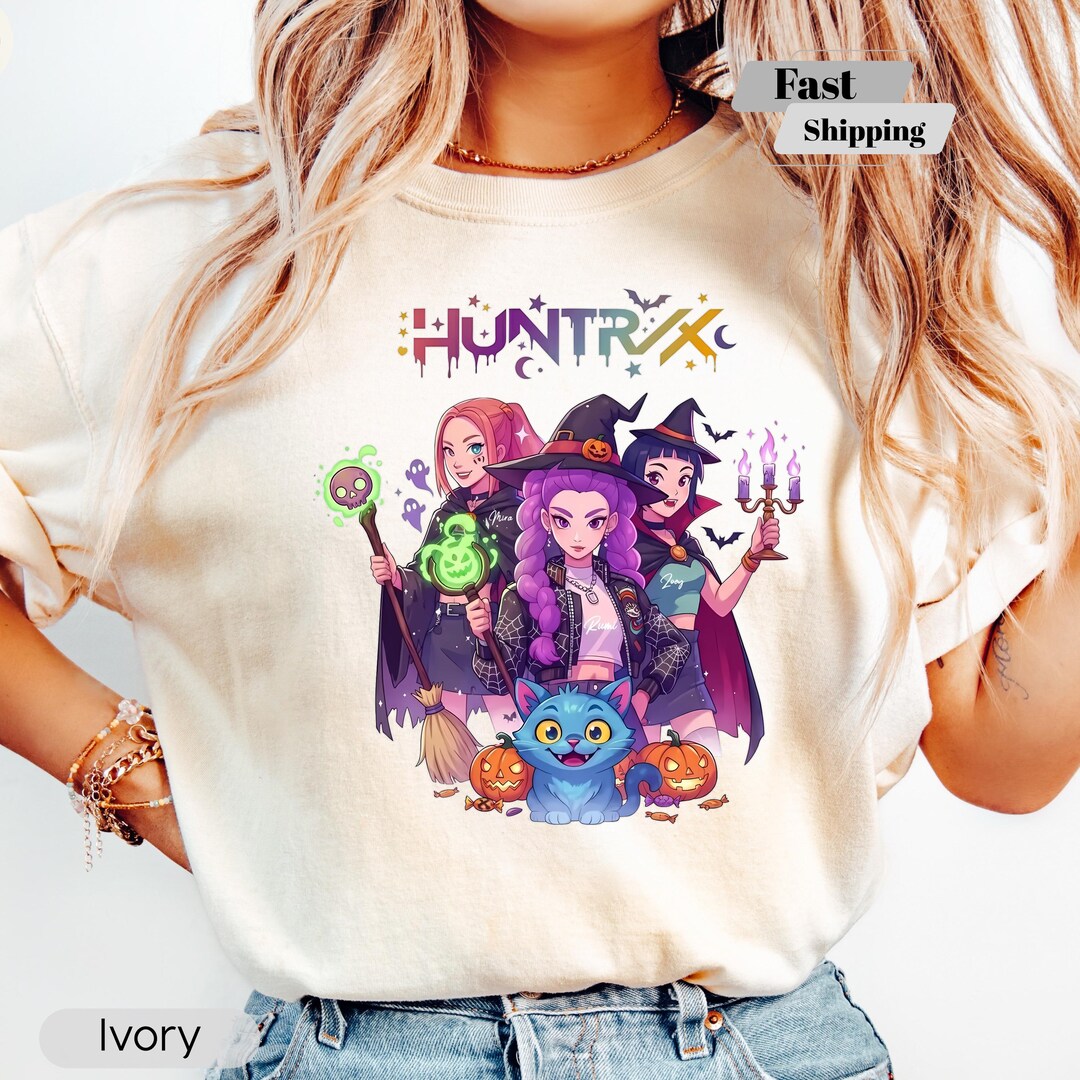 Kpop Demon Hunter Shirt, Huntrix Girl Graphic Tee, Halloween Birthday ...