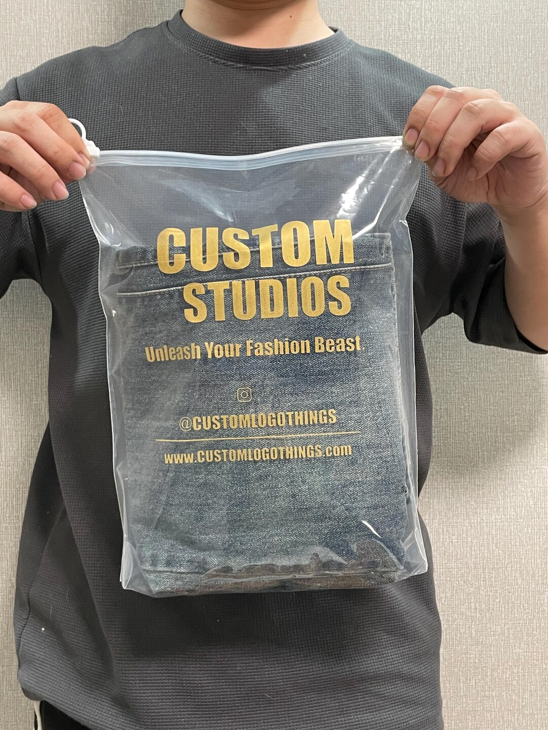 Custom Clear Zipper Bags: Logo Printed Packaging, Small Zip Bags - Etsy