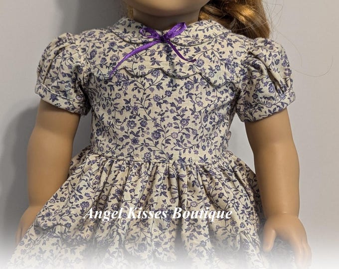 1940s Floral Doll Dress With Hair Bow: Fits 18 Inch Dolls - Etsy