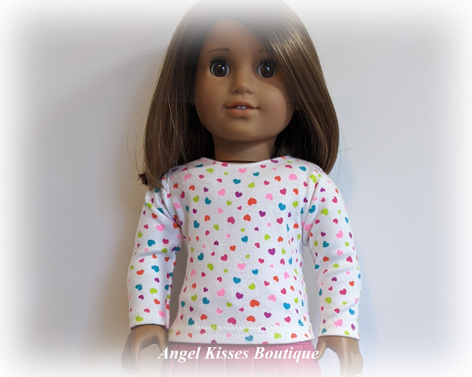 Pink Pleated Skirt and Heart Print T-shirt Fits American Girl or ...