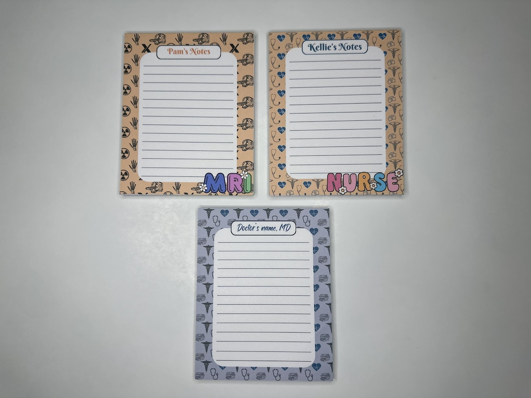 Doctor Notepads, Nurse Notepads, MRI Notepads, Medical Team, Work ...