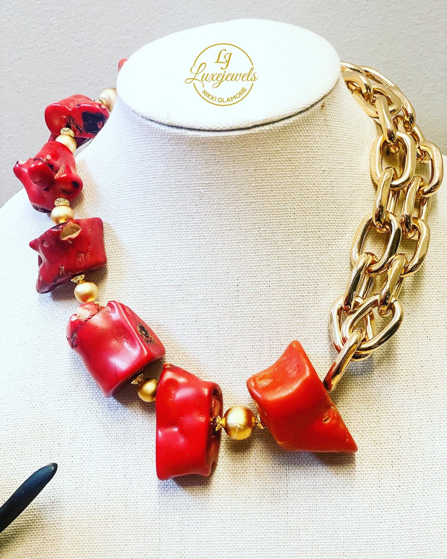 Coral Chain Necklace - Etsy