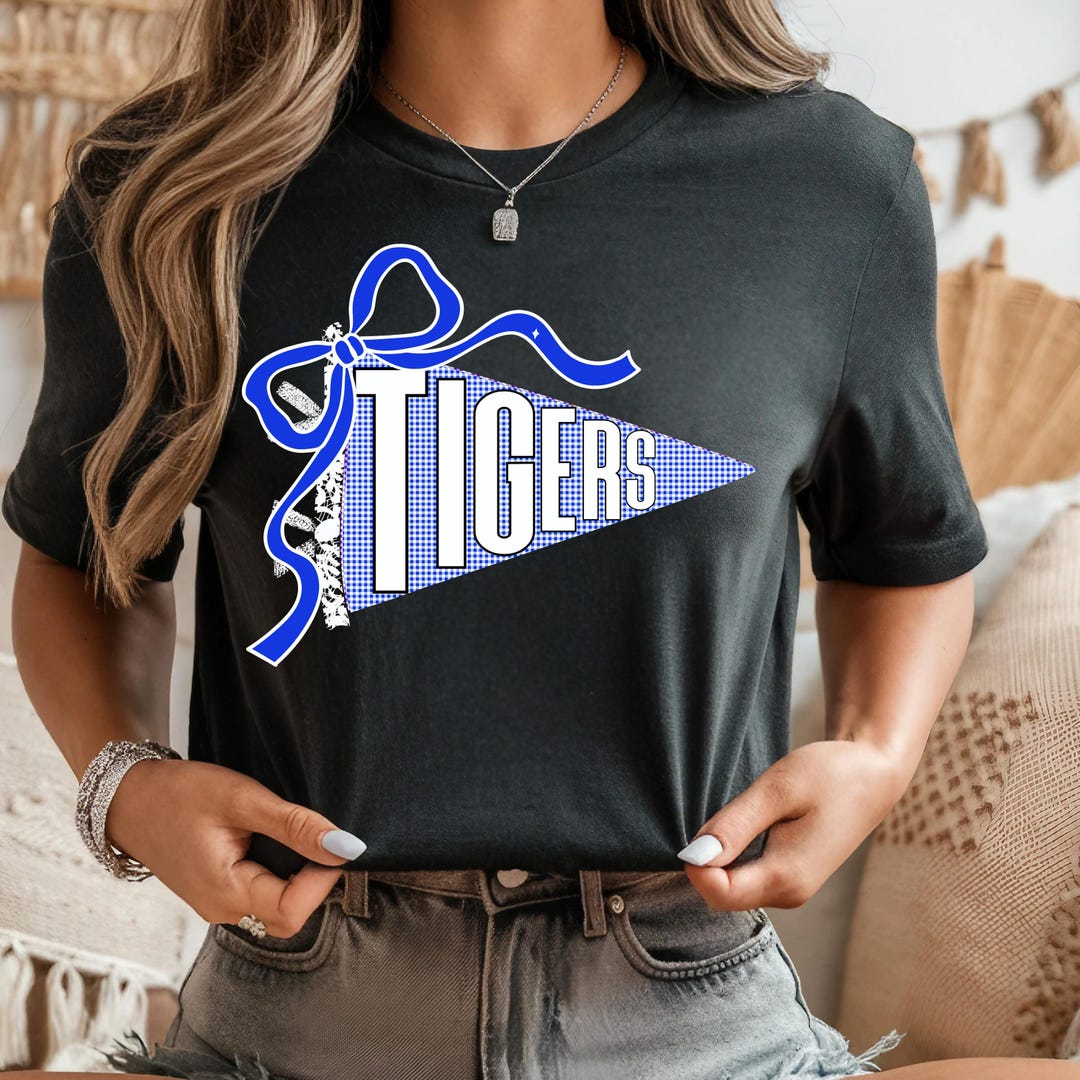 Tigers Lace Pennant PNG: Gingham School Spirit Design (digital Download ...