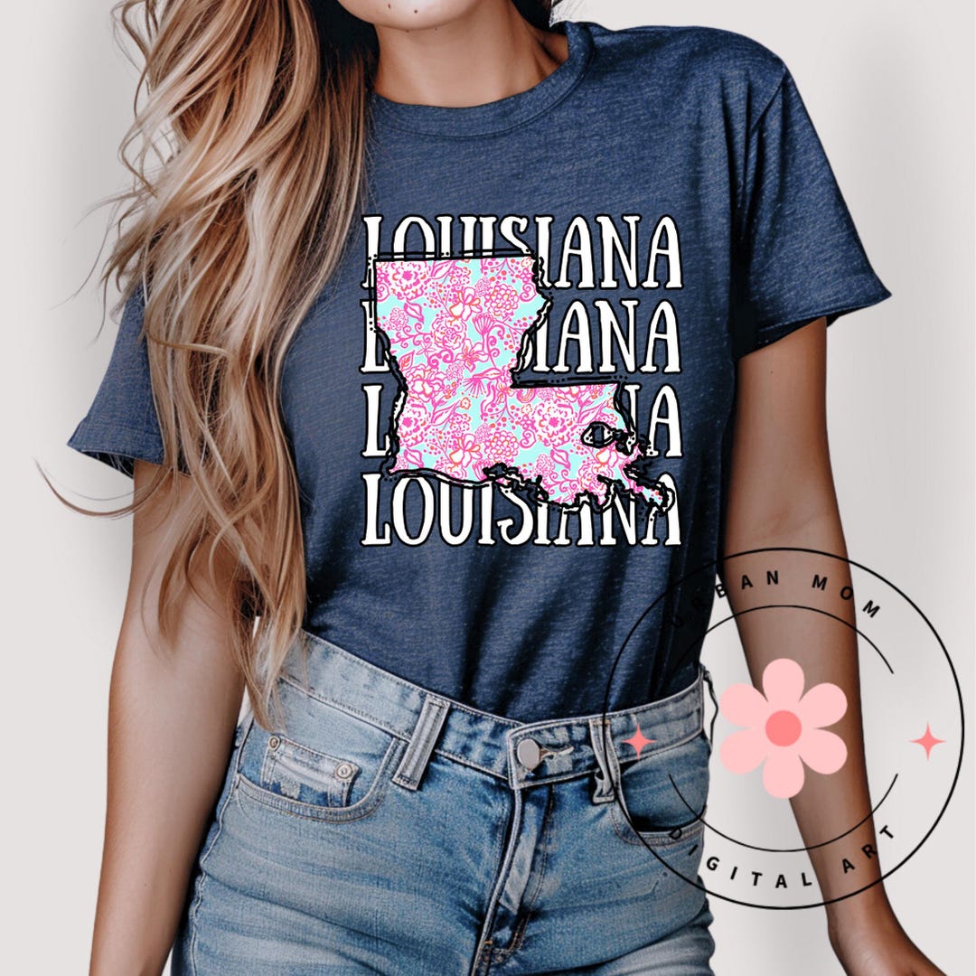 Stacked Louisiana Preppy Floral PNG - Etsy