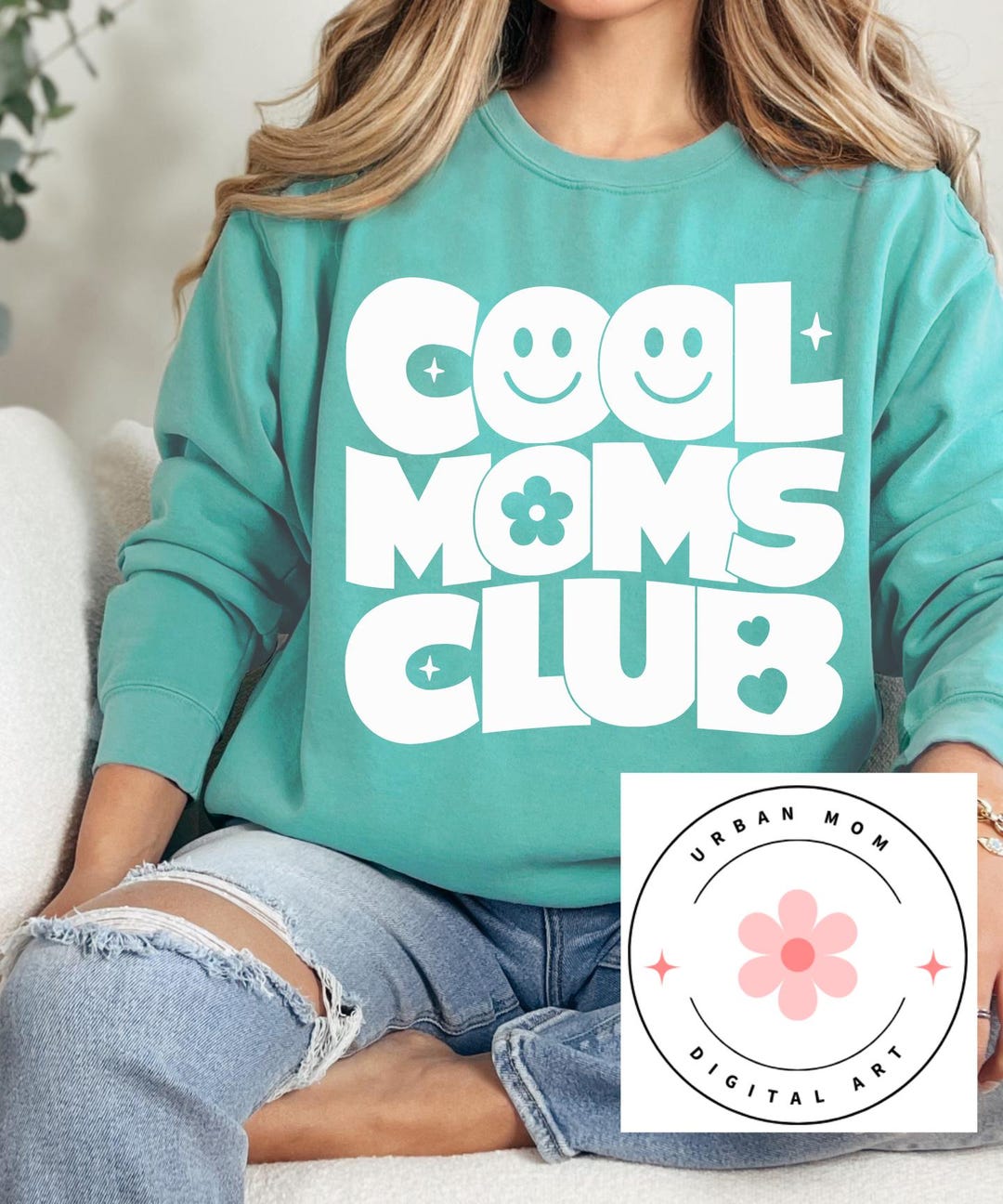 Cool Moms Club PNG | Mom Life Design Retro Smileys & Flower Mom Life ...