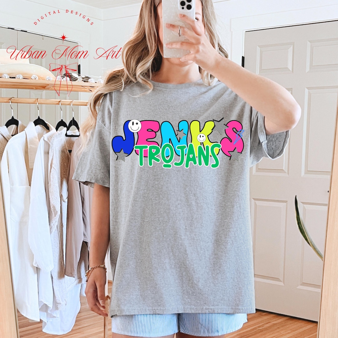 Jenks Trojans PNG: Groovy Team Spirit Design (digital Download - Etsy