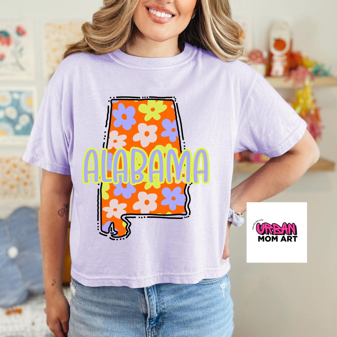 Alabama Groovy Floral PNG - Etsy