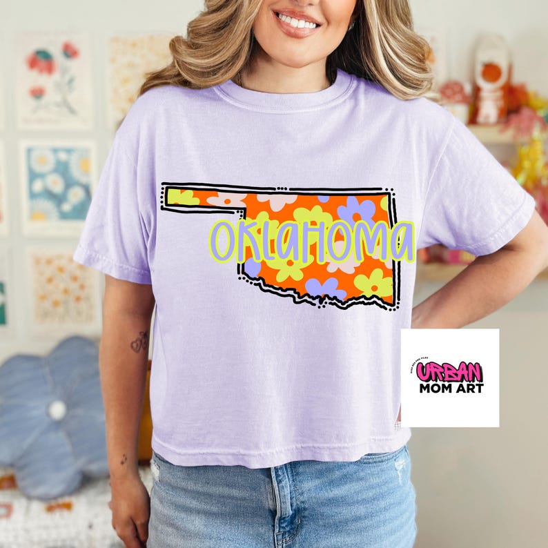 Oklahoma Groovy Floral Png - Etsy