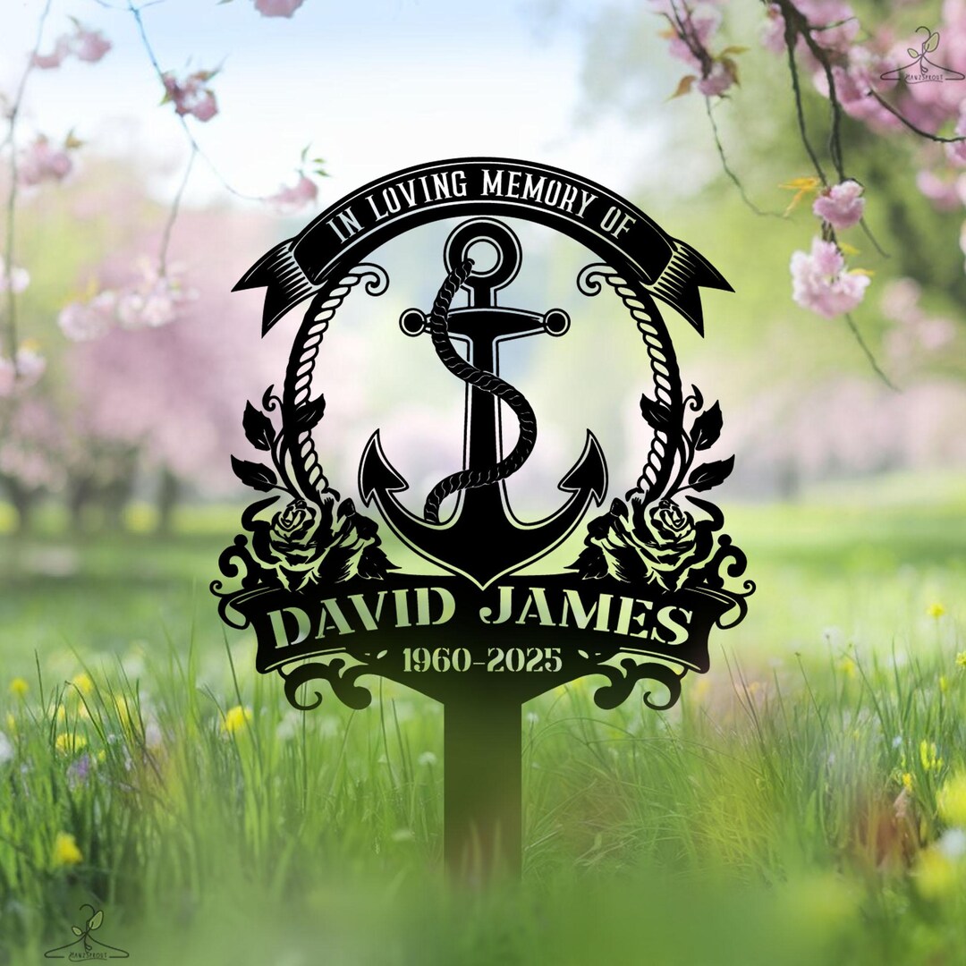 Personalized Anchor Memorial Stake, Custom Anchor Grave Marker,anchor ...