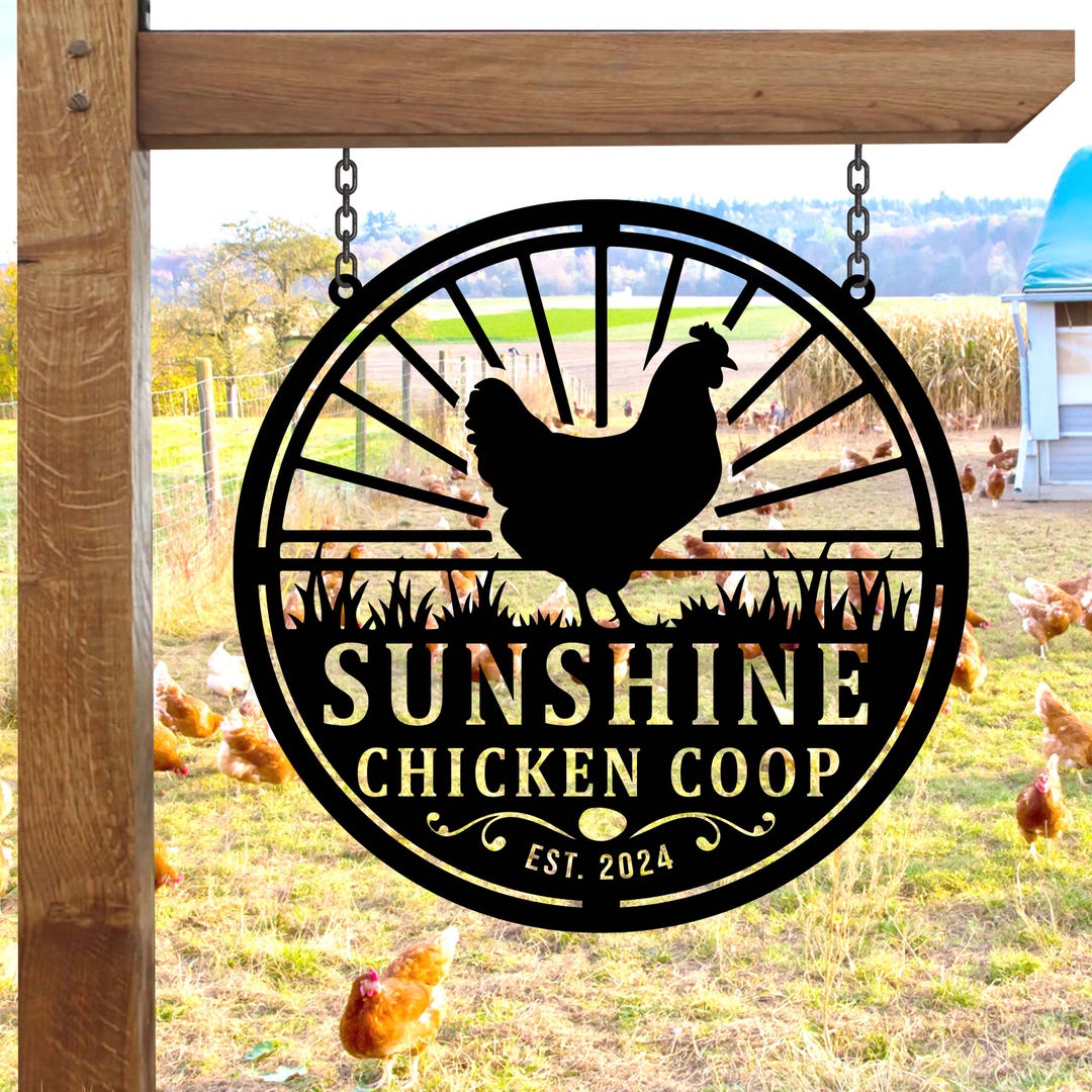 Personalized Chicken Farm Sign Metal, Metal Farm Sign, Custom Chicken ...