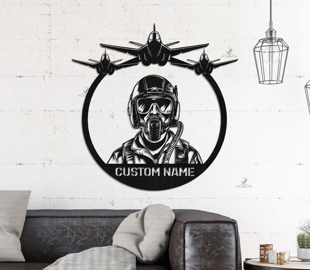 Personalized Aircraft Air Force Sign Metal, Custom Fighter Jet Pilot ...