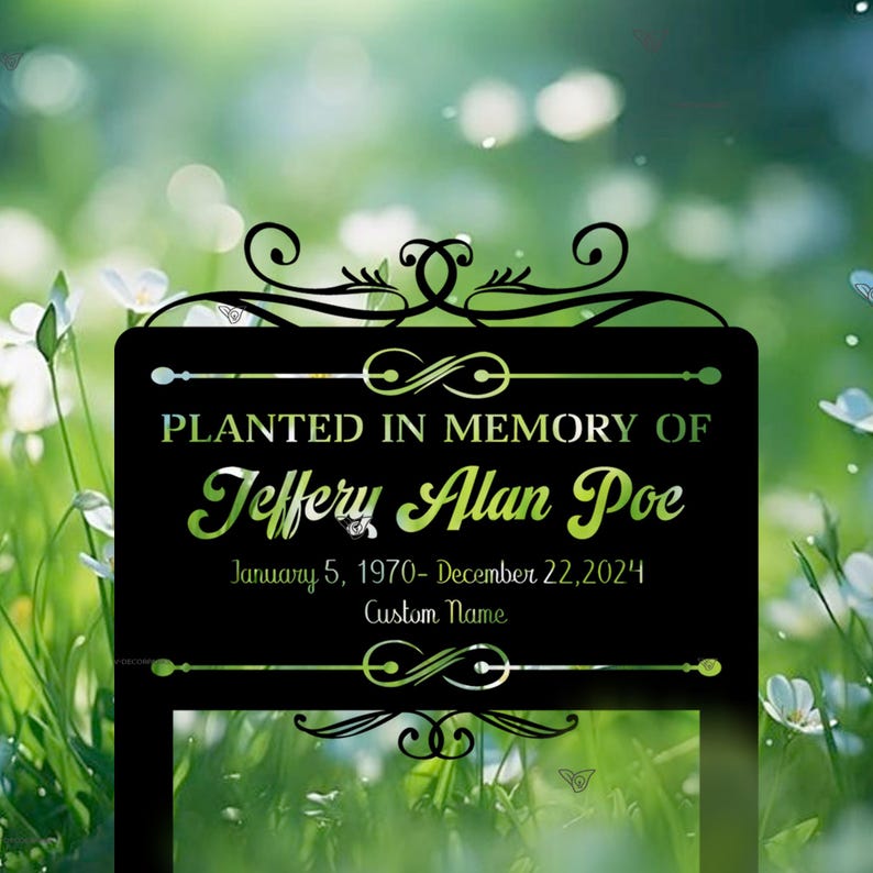 Custom Name Memorial Garden Sign, Personalized Remembrance Garden Stake ...