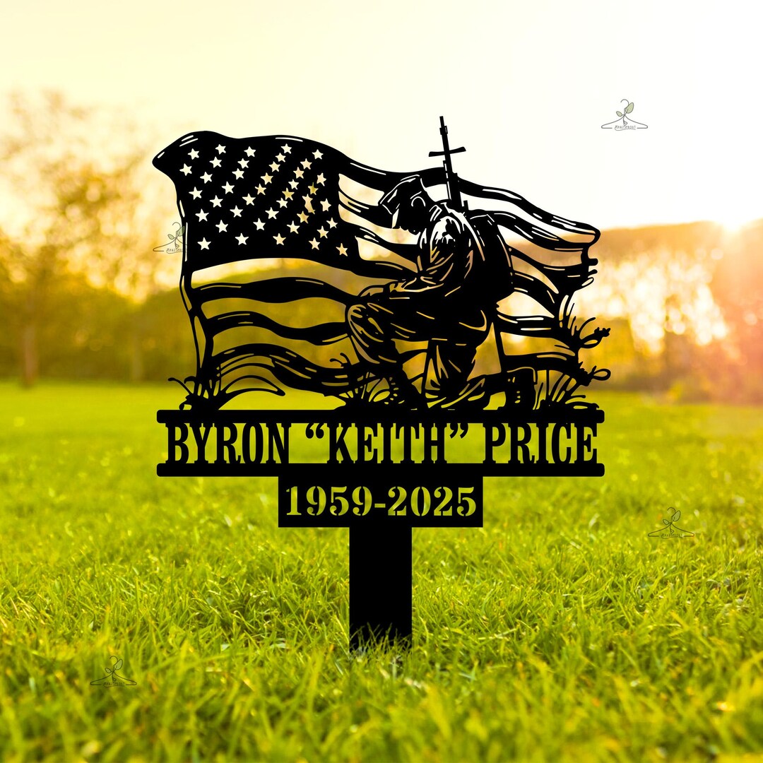 Personalized Military Memorial Flag Sign, Custom Veteran Remembrance ...