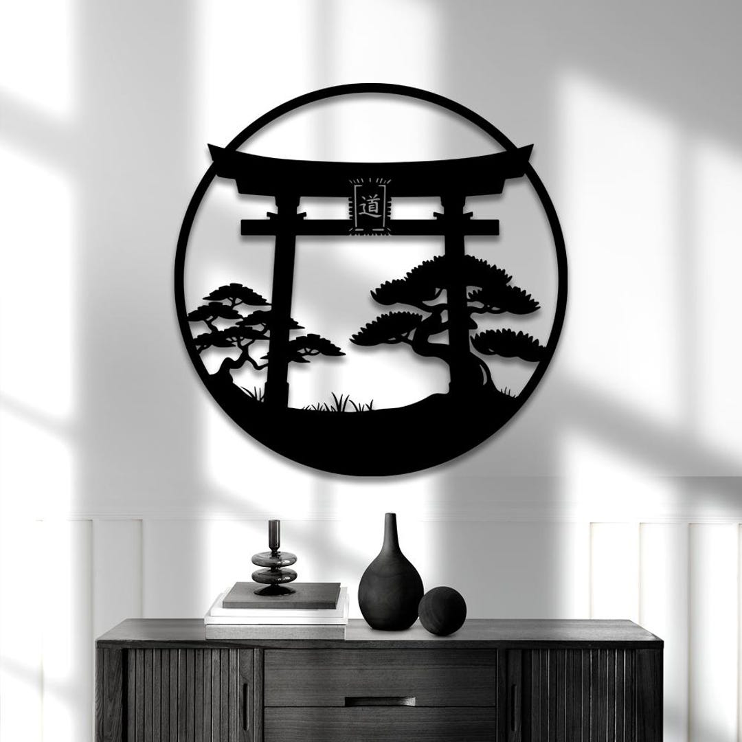 Tori Gate Art Bonsai Tree Metal Wall Art, Japanese Metal Art,custom ...