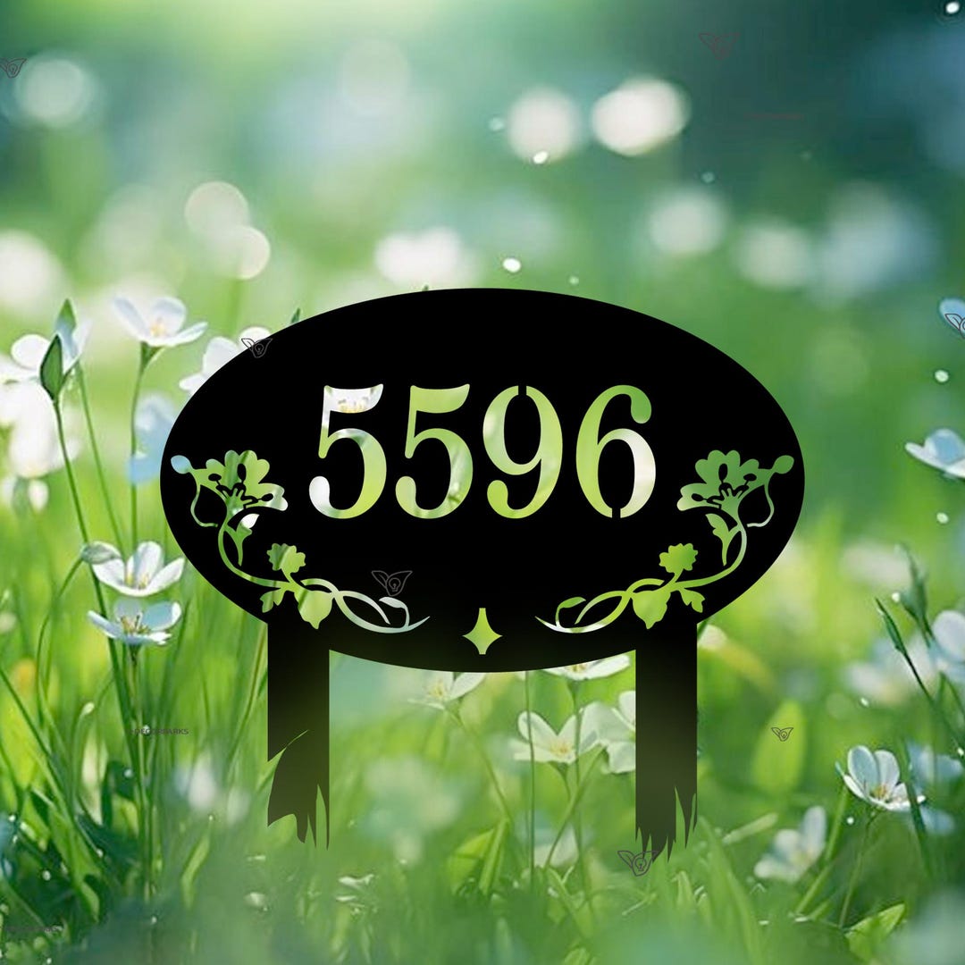 Personalized Lawn Address Sign, Metal House Numbers for Yard, Custom ...