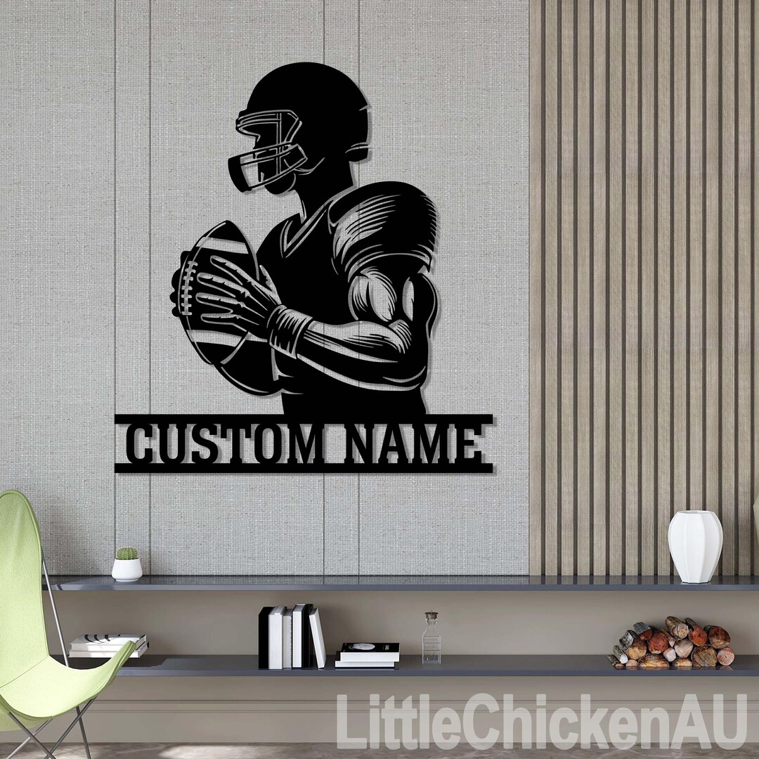 Custom American Football Metal Sign With,football Coach Gift,football ...