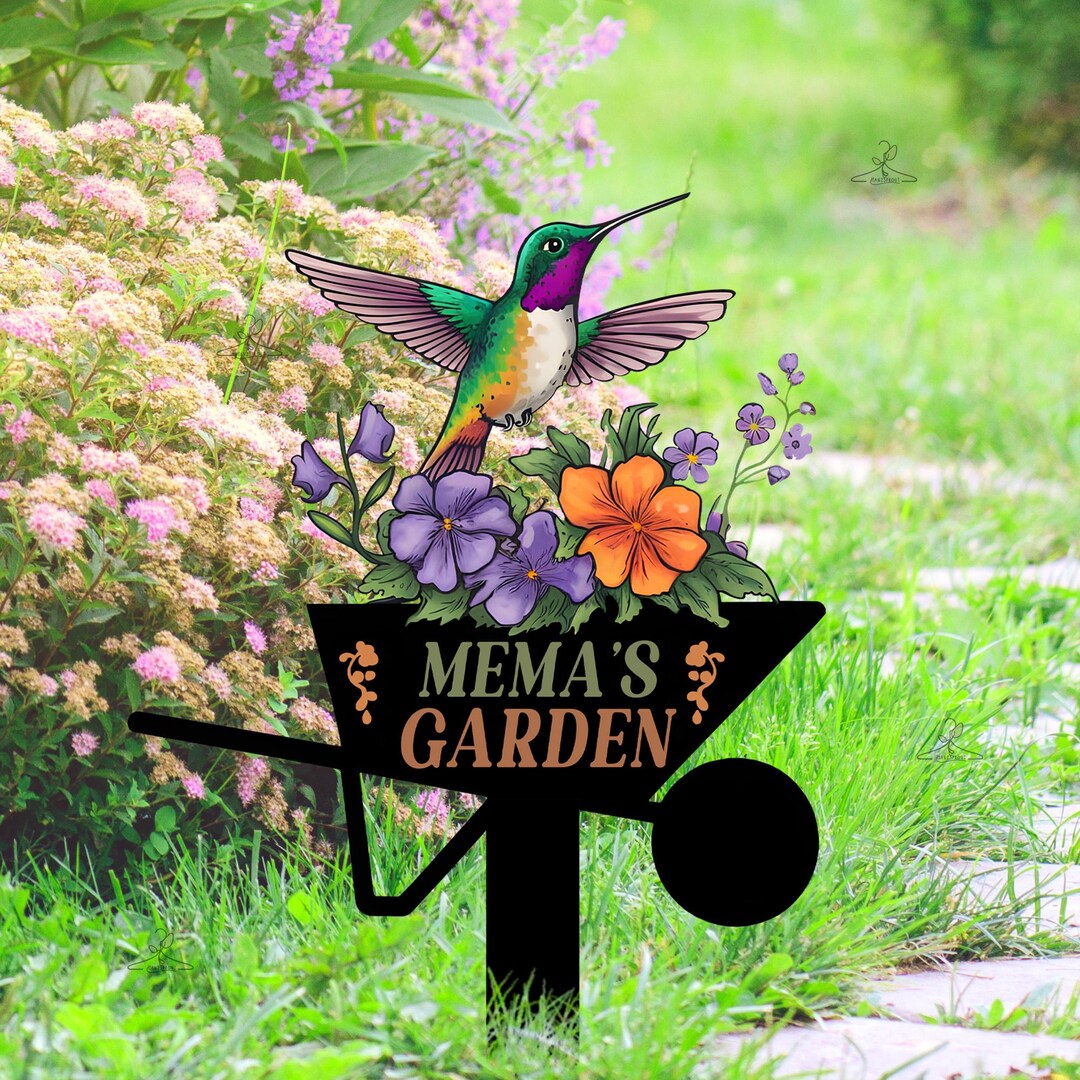 Custom Hummingbird Metal Garden Stake , Mother's Day Gift, Garden Decor ...