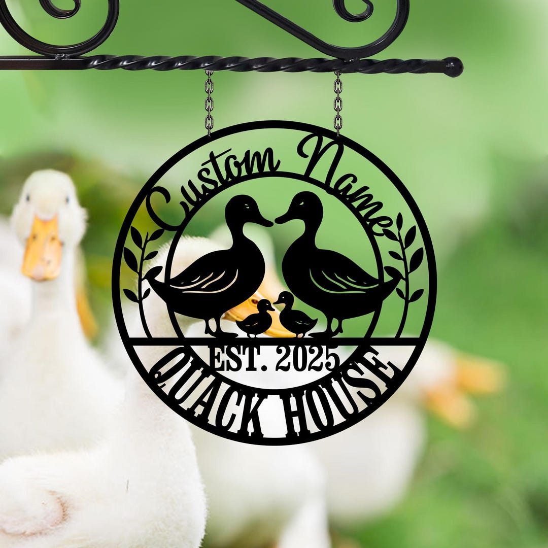 Personalized Duck Coop Sign, Metal Duck Quack House Sign, Custom Duck ...