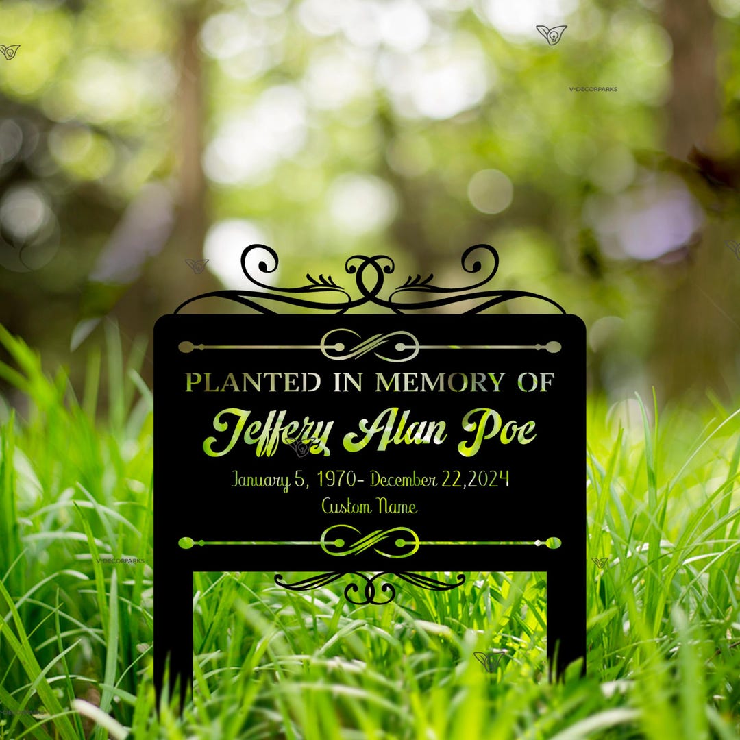 Custom Name Memorial Garden Sign, Personalized Remembrance Garden Stake ...