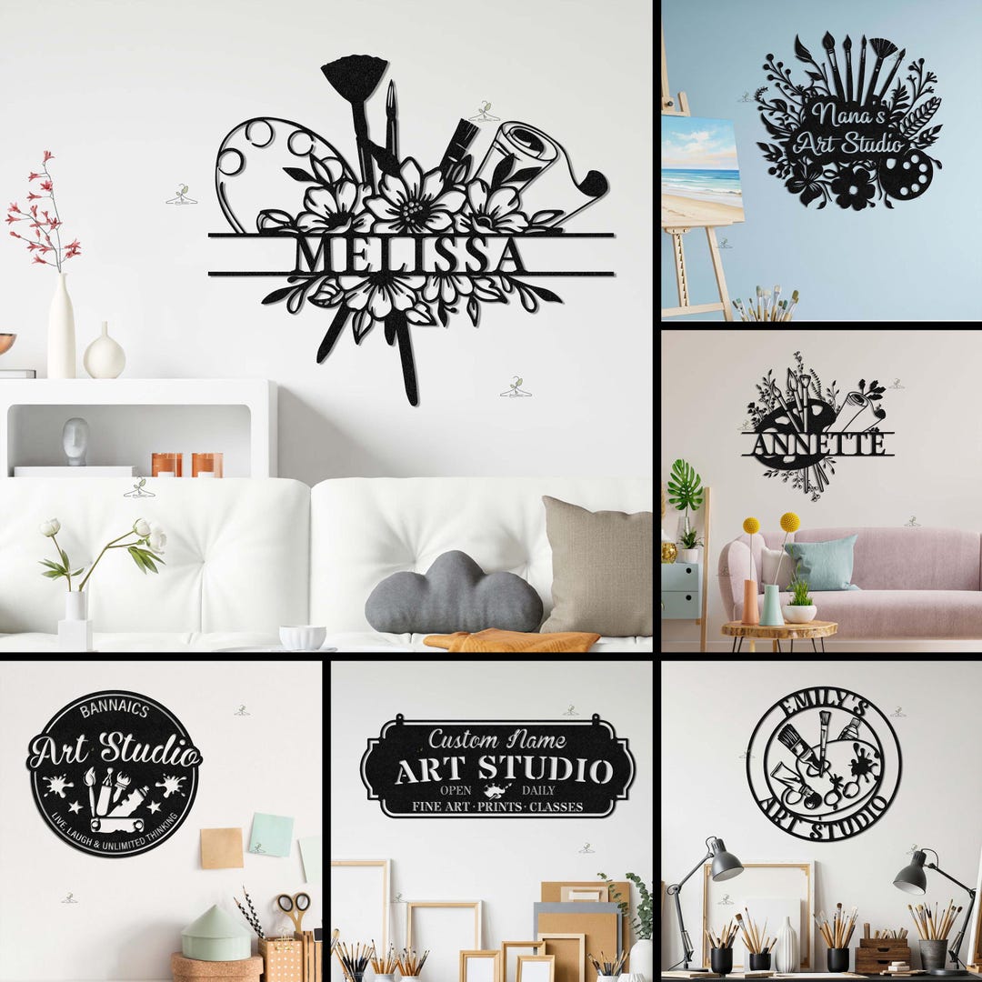 Custom Art Studio Sign, Personalized Art Studio Metal Sign, Artist ...