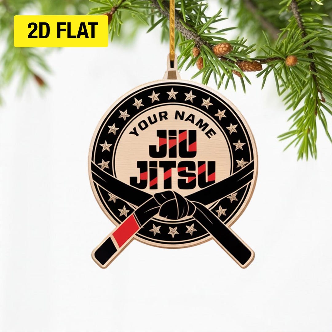 Personalized Jiu Jitsu Christmas Ornament 2025, Custom Name Brazilian ...