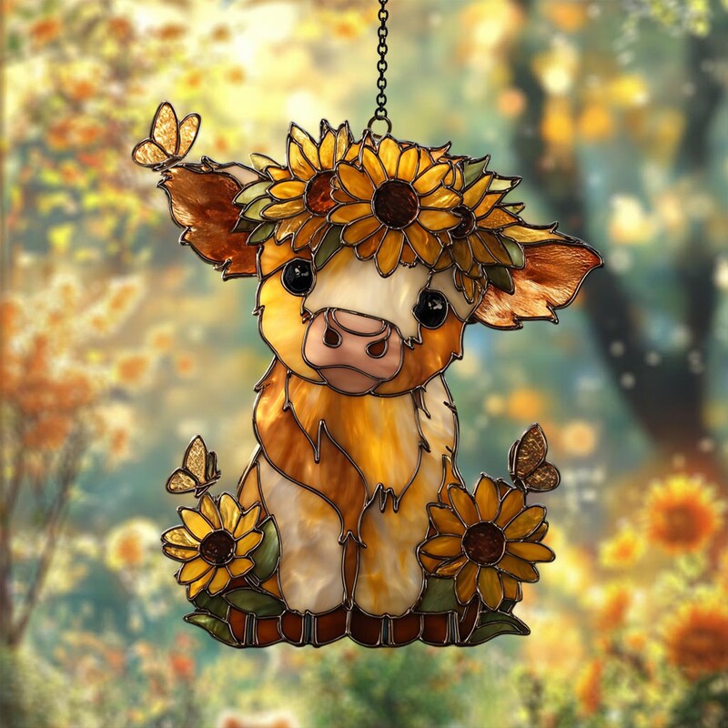 Stained Glass Cow - Etsy