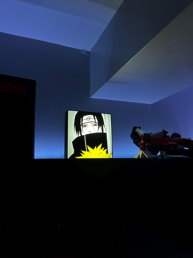 Anime Ninja LED Light Box | Red Eye Manga Wall Decor, 3D Printed Night ...