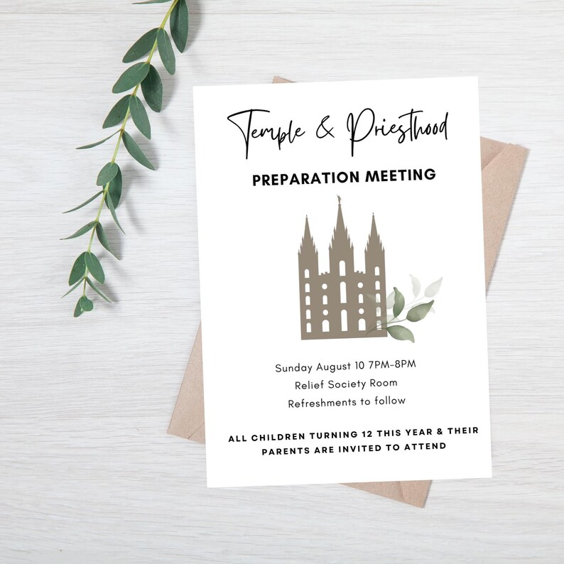 Editable Temple Prep Invitation: LDS Primary, Youth Flyer (digital ...