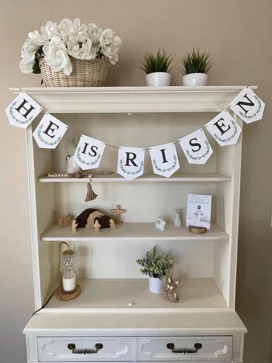Easter He is Risen Printable Fireplace Mantel Banner | He is Risen ...