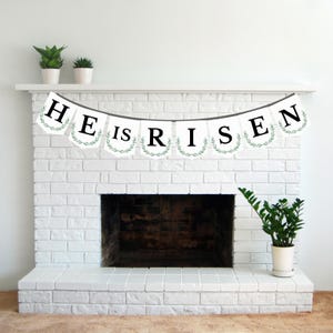 Easter He is Risen Printable Fireplace Mantel Banner | He is Risen ...