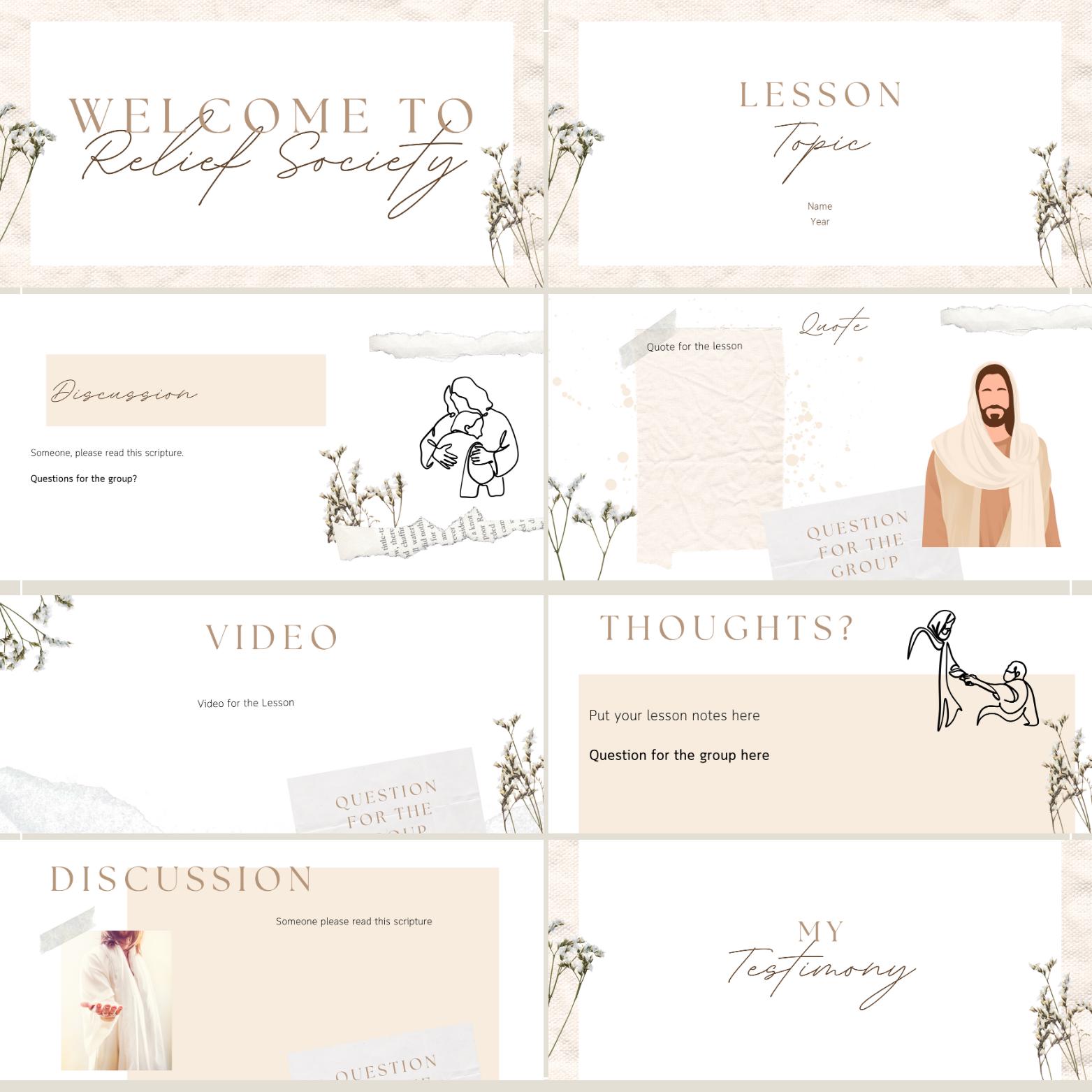 LDS Lesson Template: Relief Society & Young Women Presentation (canva ...