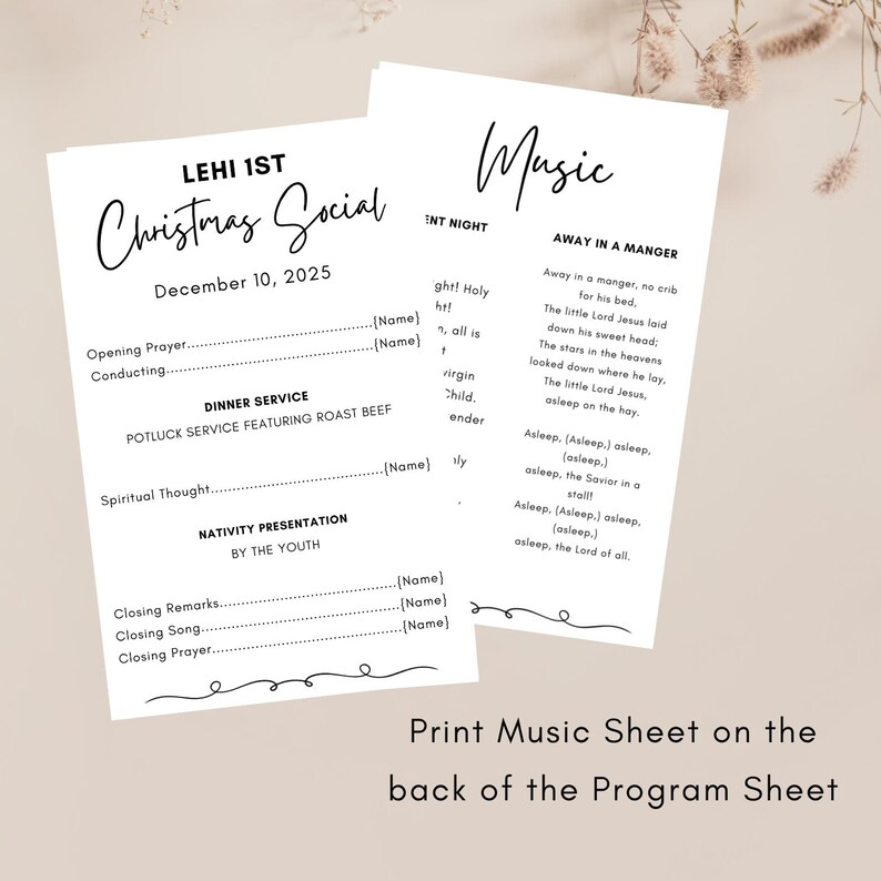 Editable LDS Christmas Program Template: Ward Activities (digital ...