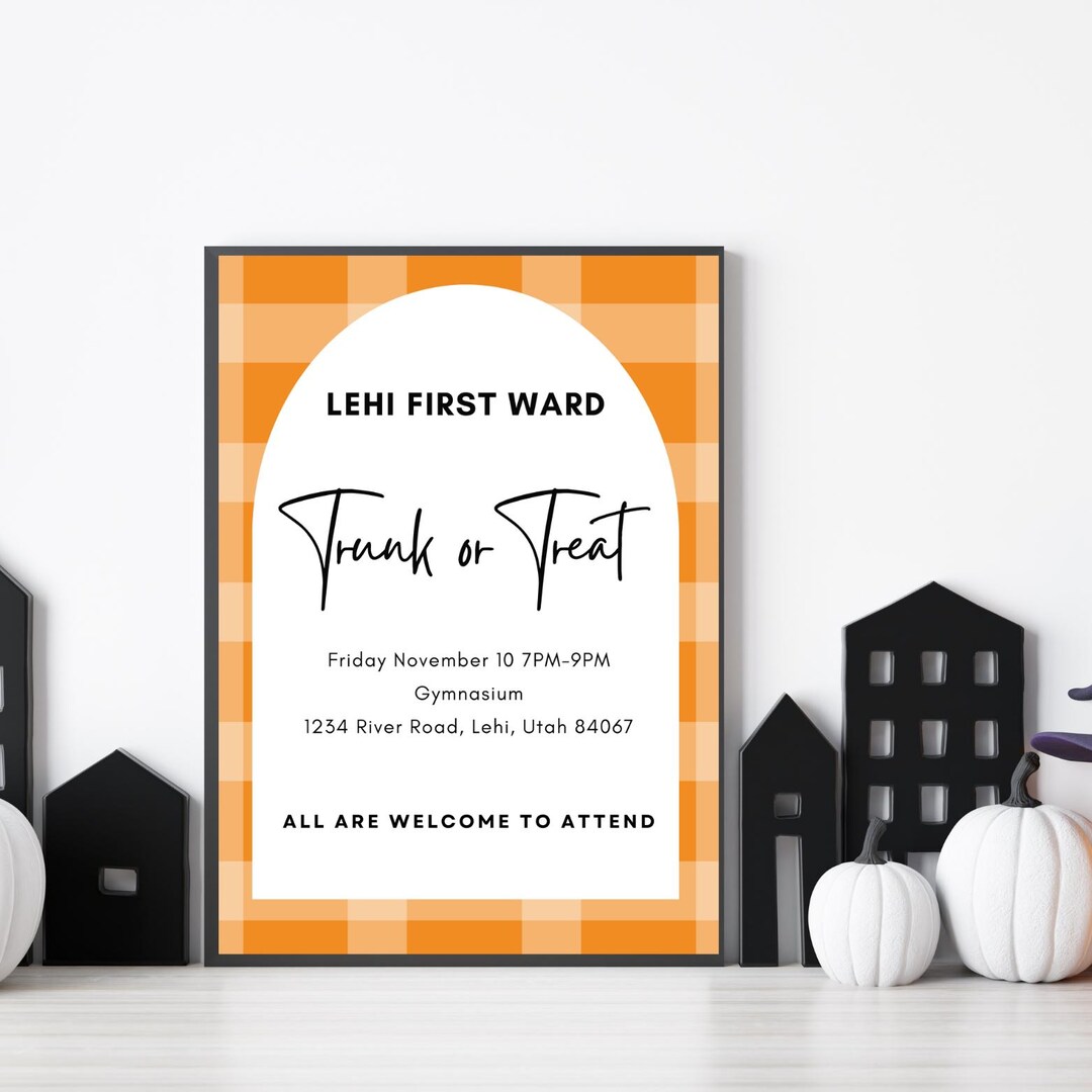 Editable Trunk or Treat Flyer: LDS Church Invitation (5x7 Digital ...