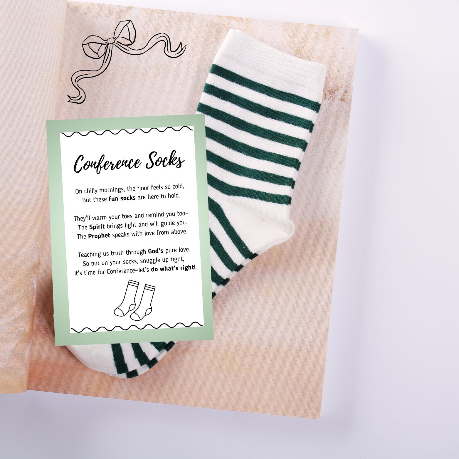 General Conference Socks Handout | April & October General Conference ...