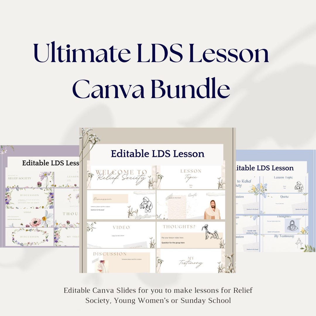 LDS Lesson Canva Template Bundle: Relief Society & Young Women (digital ...