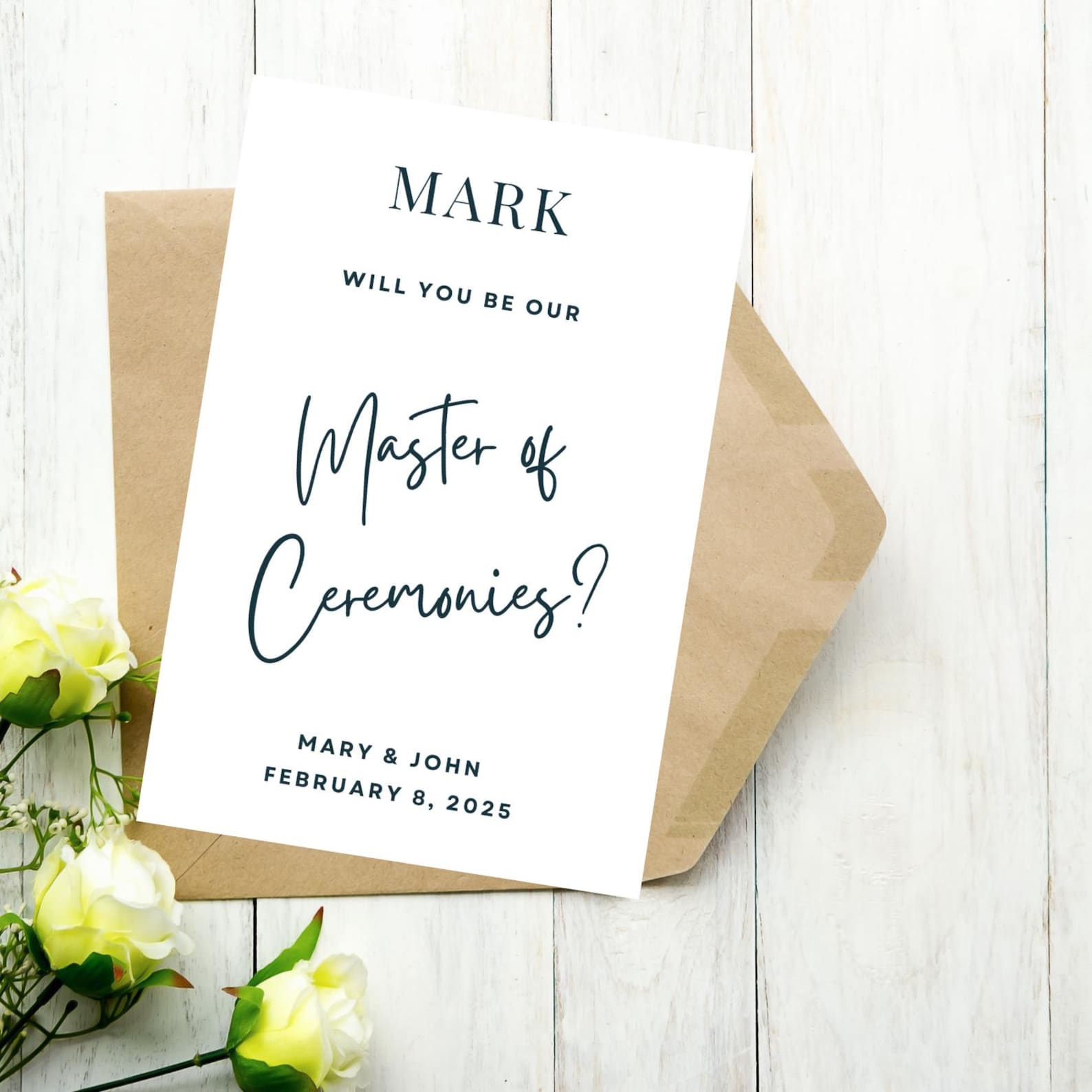 MC Proposal Card: Elegant Master of Ceremonies Invitation (digital ...