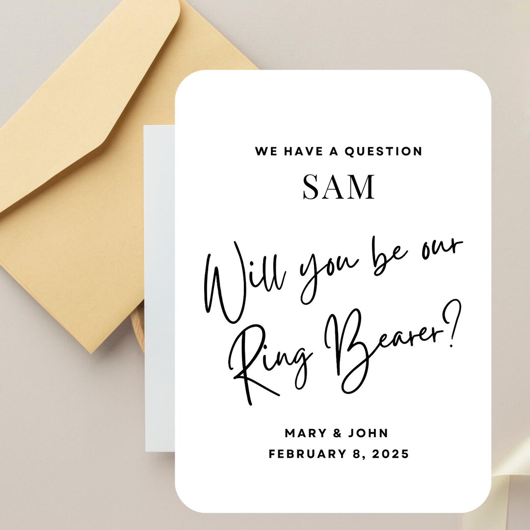 Ring Bearer Proposal Card Template: Ring Security Invitation (canva ...