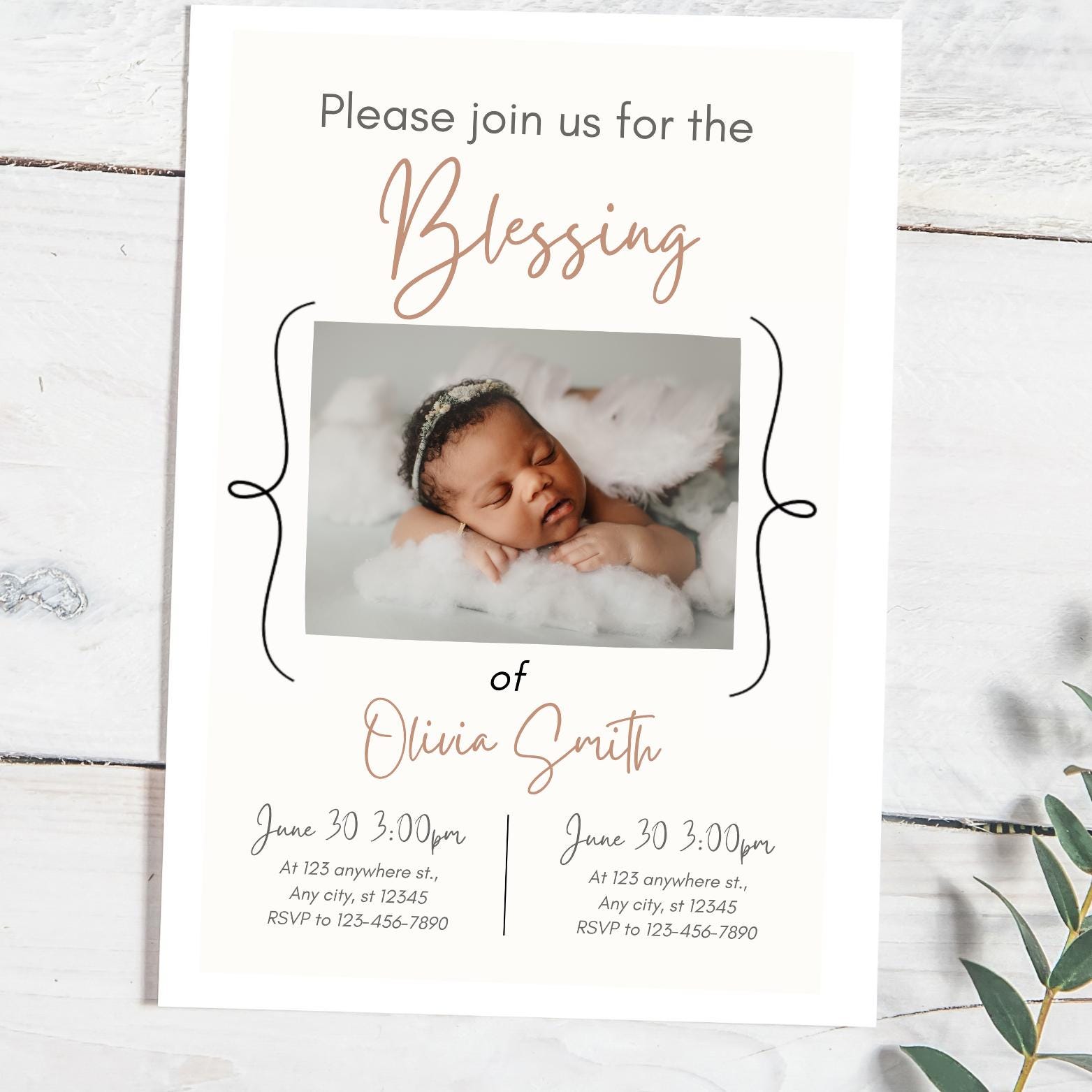 EDITABLE LDS Blessing Announcement Printable | LDS Baby Blessing ...