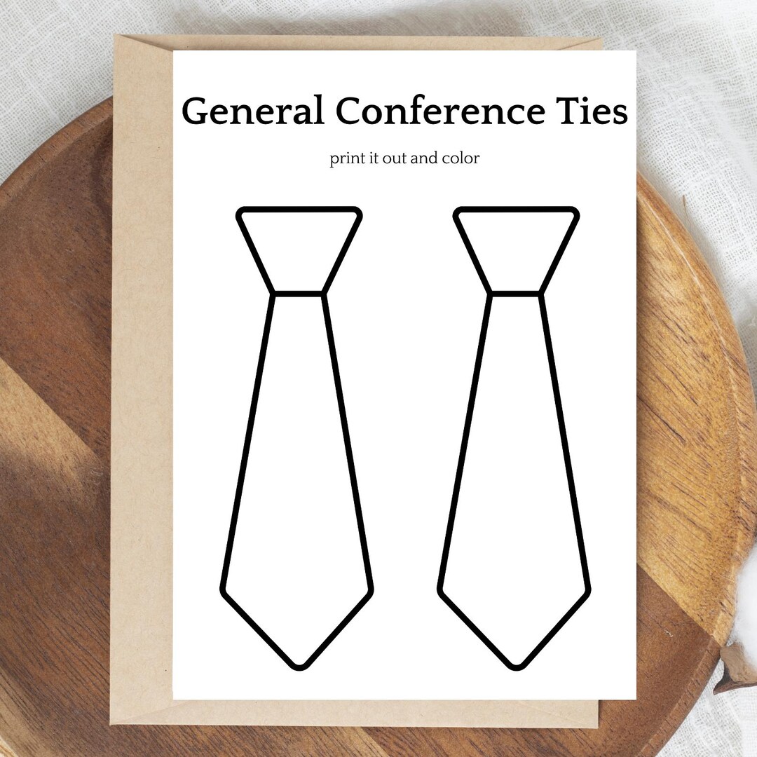 LDS Conference Tie Coloring Activity for Kids (digital Download) - Etsy