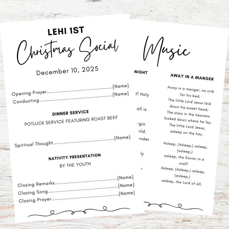 Editable LDS Christmas Program Template: Ward Activities (digital ...